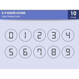 0-9 Digits Icons for PowerPoint and Google Slides - PPT Slides