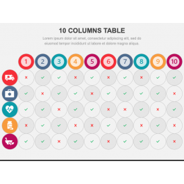 10 Columns Table for PowerPoint and Google Slides - PPT Slides