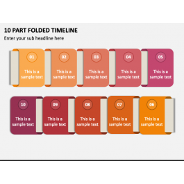 10 Part Folded Timeline PowerPoint Template and Google Slides Theme
