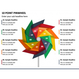 10 Point Pinwheel PowerPoint Template - PPT Slides