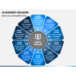 10 Segment Decagon PowerPoint Template and Google Slides Theme