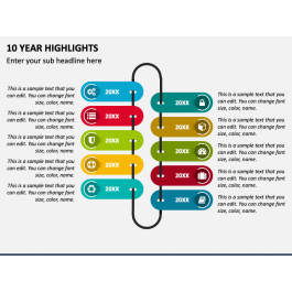 10 Year Highlights PowerPoint and Google Slides Template - PPT Slides