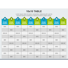 10x10 Table for PowerPoint and Google Slides - PPT Slides