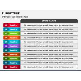 11 Row Table for PowerPoint and Google Slides - PPT Slides