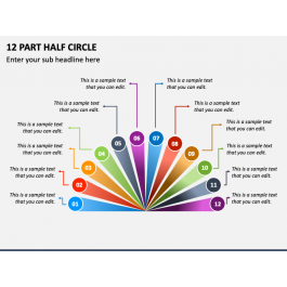 12 Part Half Circle for PowerPoint and Google Slides - PPT Slides