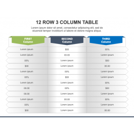 12 Row 3 Column Table for PowerPoint and Google Slides - PPT Slides
