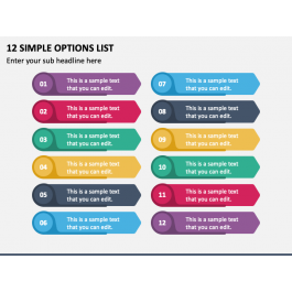 12 Simple Options List PowerPoint Template and Google Slides Theme