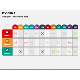 12x3 Table for PowerPoint and Google Slides - PPT Slides