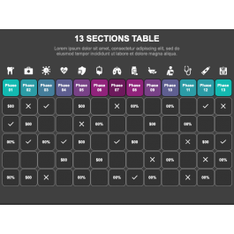 13 Sections Table for PowerPoint and Google Slides - PPT Slides
