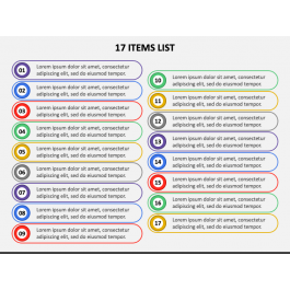17 Items List for PowerPoint and Google Slides - PPT Slides