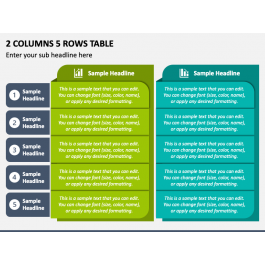 2 Columns 5 Rows Table for PowerPoint and Google Slides - PPT Slides
