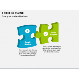 2 Piece 3D Puzzle for PowerPoint and Google Slides - PPT Slides