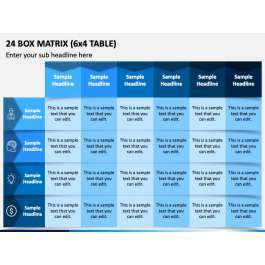 24 Box Matrix (6x4 Table) PowerPoint Template - PPT Slides