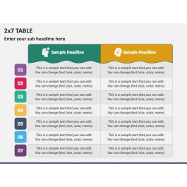 2x7 Table for PowerPoint and Google Slides