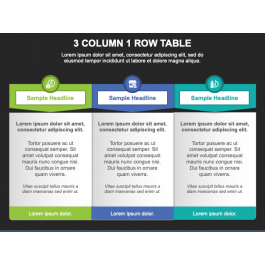 3 Column 1 Row Table for PowerPoint and Google Slides - PPT Slides