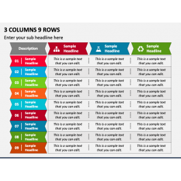 3 Columns 9 Rows for PowerPoint and Google Slides - PPT Slides
