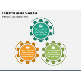 3 Creative Gears Diagram PowerPoint Template and Google Slides Theme