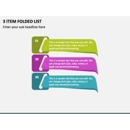 3 Item Folded List PowerPoint Template and Google Slides Theme