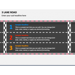 3 Lane Road for PowerPoint and Google Slides - PPT Slides