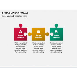 3 Piece Linear Puzzle for PowerPoint and Google Slides - PPT Slides