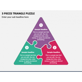 3 Pieces Triangle Puzzle PowerPoint Template and Google Slides Theme