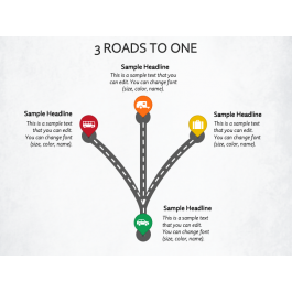 3 Roads to One for PowerPoint and Google Slides - PPT Slides
