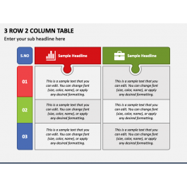 3 Row 2 Column Table for PowerPoint and Google Slides - PPT Slides