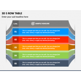 3D 5 Row Table for PowerPoint and Google Slides - PPT Slides