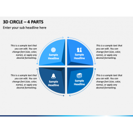 3D Circle - 4 Parts PowerPoint Presentation Slides - PPT Template