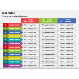 3x12 Table for PowerPoint and Google Slides - PPT Slides