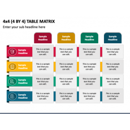 4 by 4 Table Matrix PowerPoint Template - PPT Slides