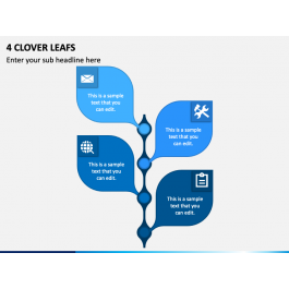 4 Clover Leafs PowerPoint Presentation Slides - PPT Template
