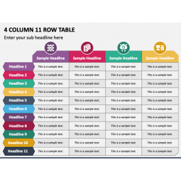 4 Column 11 Row Table for PowerPoint and Google Slides - PPT Slides