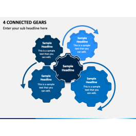 4 Connected Gears PowerPoint Presentation Slides - PPT Template