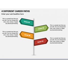 4 Different Career Paths PowerPoint and Google Slides Template - PPT Slides