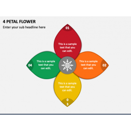4 Petal Flower PowerPoint Template and Google Slides Theme