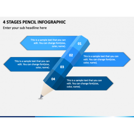 4 Stages Pencil Infographic PowerPoint Template - PPT Slides