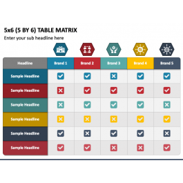 5 by 6 Table Matrix PowerPoint Template - PPT Slides