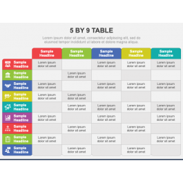5 By 9 Table for PowerPoint and Google Slides - PPT Slides