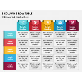 5 Column 5 Row Table for PowerPoint and Google Slides - PPT Slides
