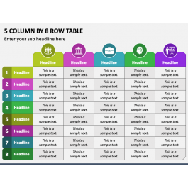 5 Column By 8 Row Table for PowerPoint and Google Slides - PPT Slides