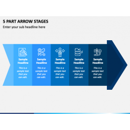 5 Part Arrow Stages PowerPoint Presentation Slides - PPT Template