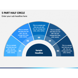 5 Part Half Circle PowerPoint Presentation Slides - PPT Template