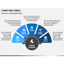 5 Part Half Circle PowerPoint Template and Google Slides Theme