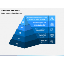 5 Points Pyramid PowerPoint Template - PPT Slides