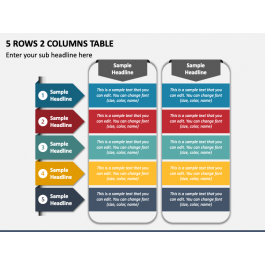 5 Rows 2 Columns Table for PowerPoint and Google Slides - PPT Slides