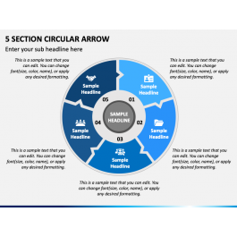 5 Section Circular Arrow PowerPoint Template and Google Slides Theme