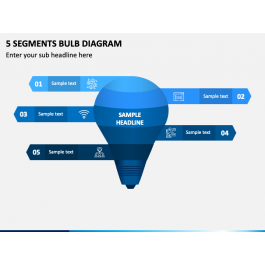 5 Segments Bulb Diagram PowerPoint Template - PPT Slides