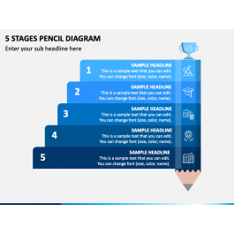 5 Stages Pencil Diagram PowerPoint Template - PPT Slides