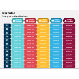5x12 Table for PowerPoint and Google Slides - PPT Slides